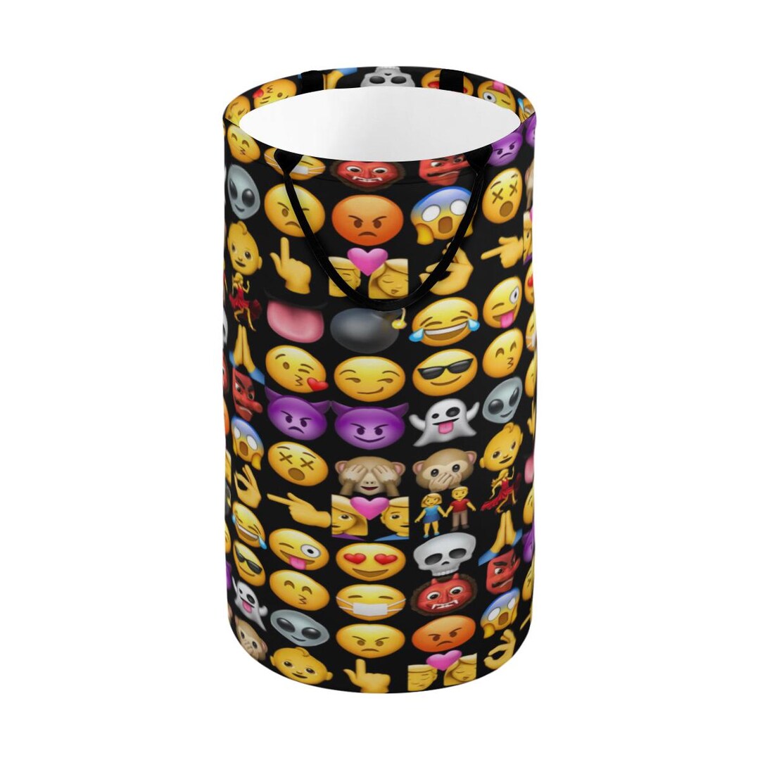 Emoji Design Laundry Basket, Vibrant Emoji Print Laundry Hamper for ...