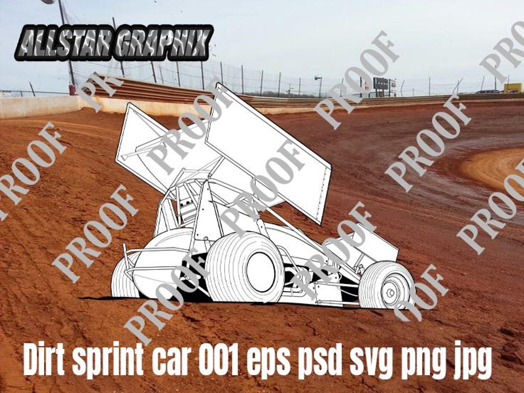 Dirt Sprint Car 001 Eps Psd Svg Png Jpg - Etsy