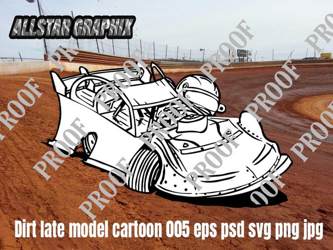 Dirt Late Model Cartoon 5 Eps Jpg Png Svg Psd - Etsy