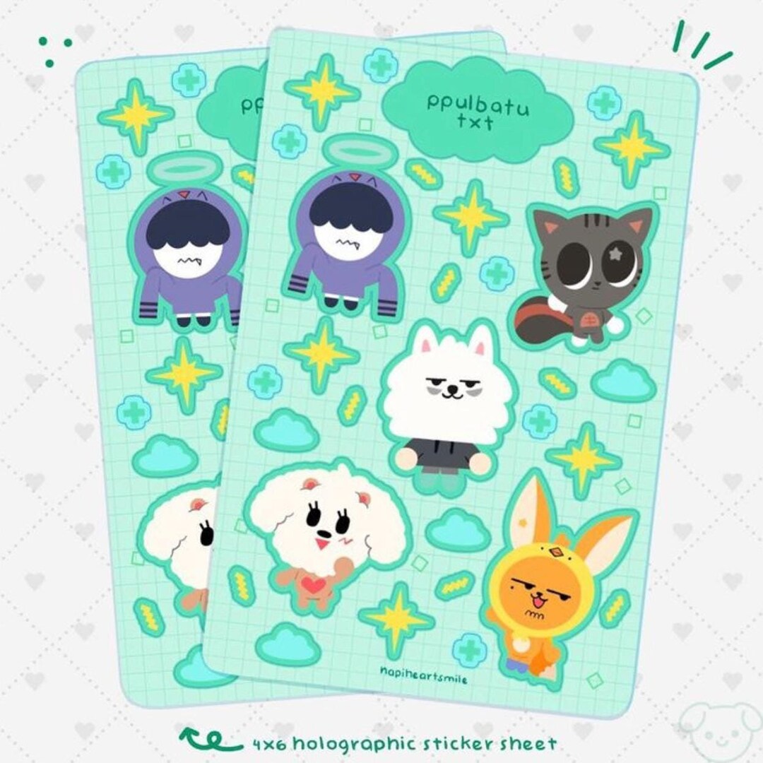 Ppulbatu Holographic Vinyl Sticker Sheet - Etsy