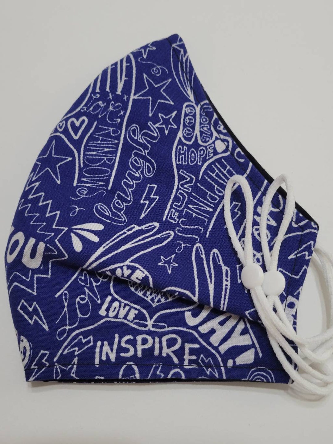 Blue Positive Inspirations Face Mask Covering 100% Cotton - Etsy