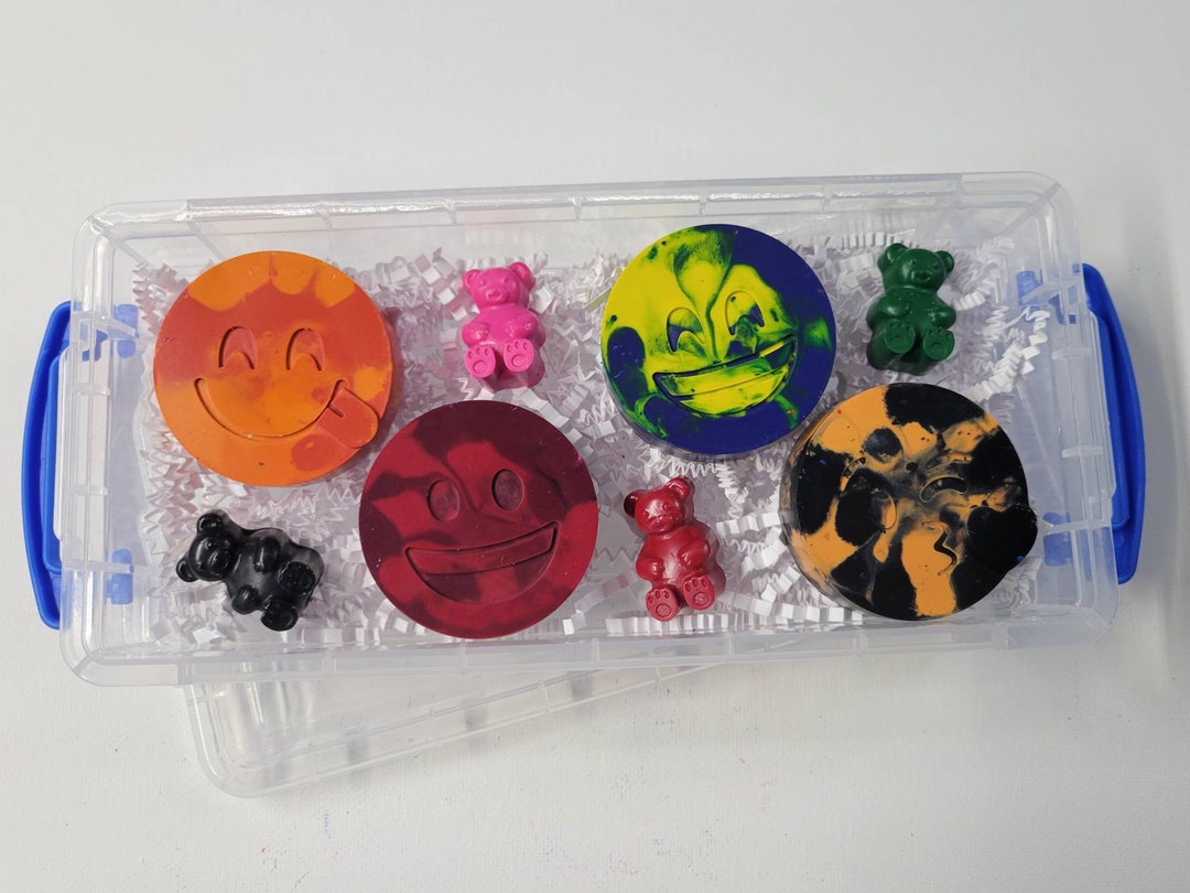 Assorted Emotion Faces Coloring Crayons With Plastic Pencil Case ...