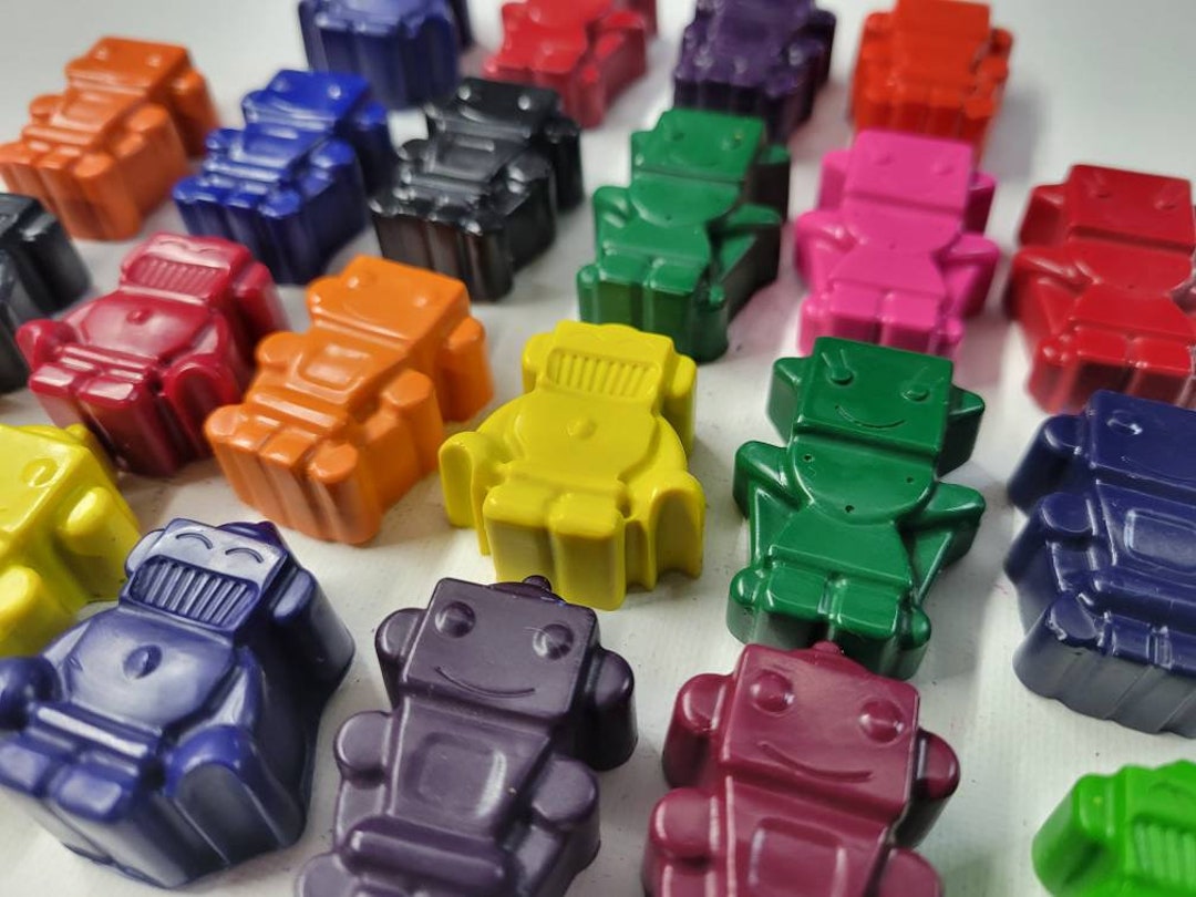 Robots Coloring Crayons - Etsy
