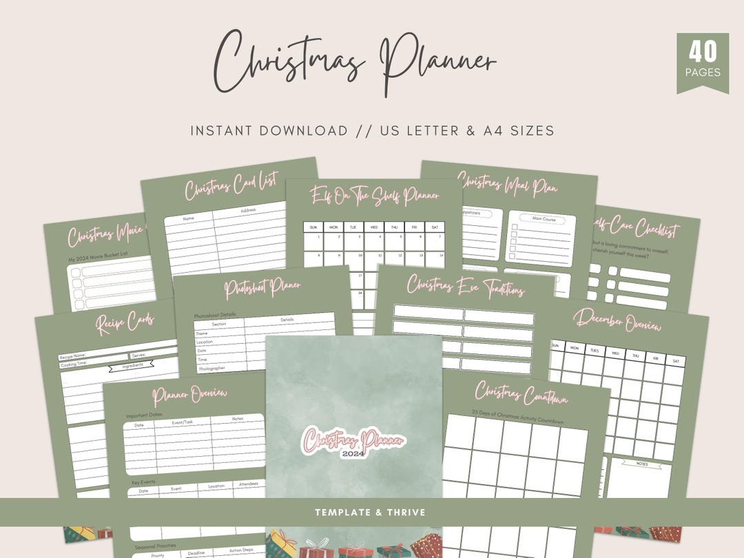 Christmas Planner Printable Holiday Party Planner Xmas Gift Tracker ...