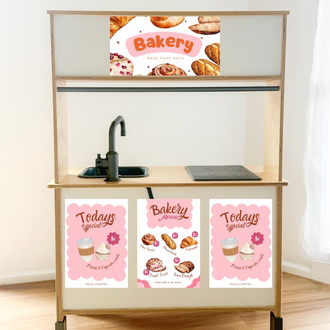 IKEA DUKTIG Bakery Menu & Signs Play Shop / Kitchen Bakery Menu and ...