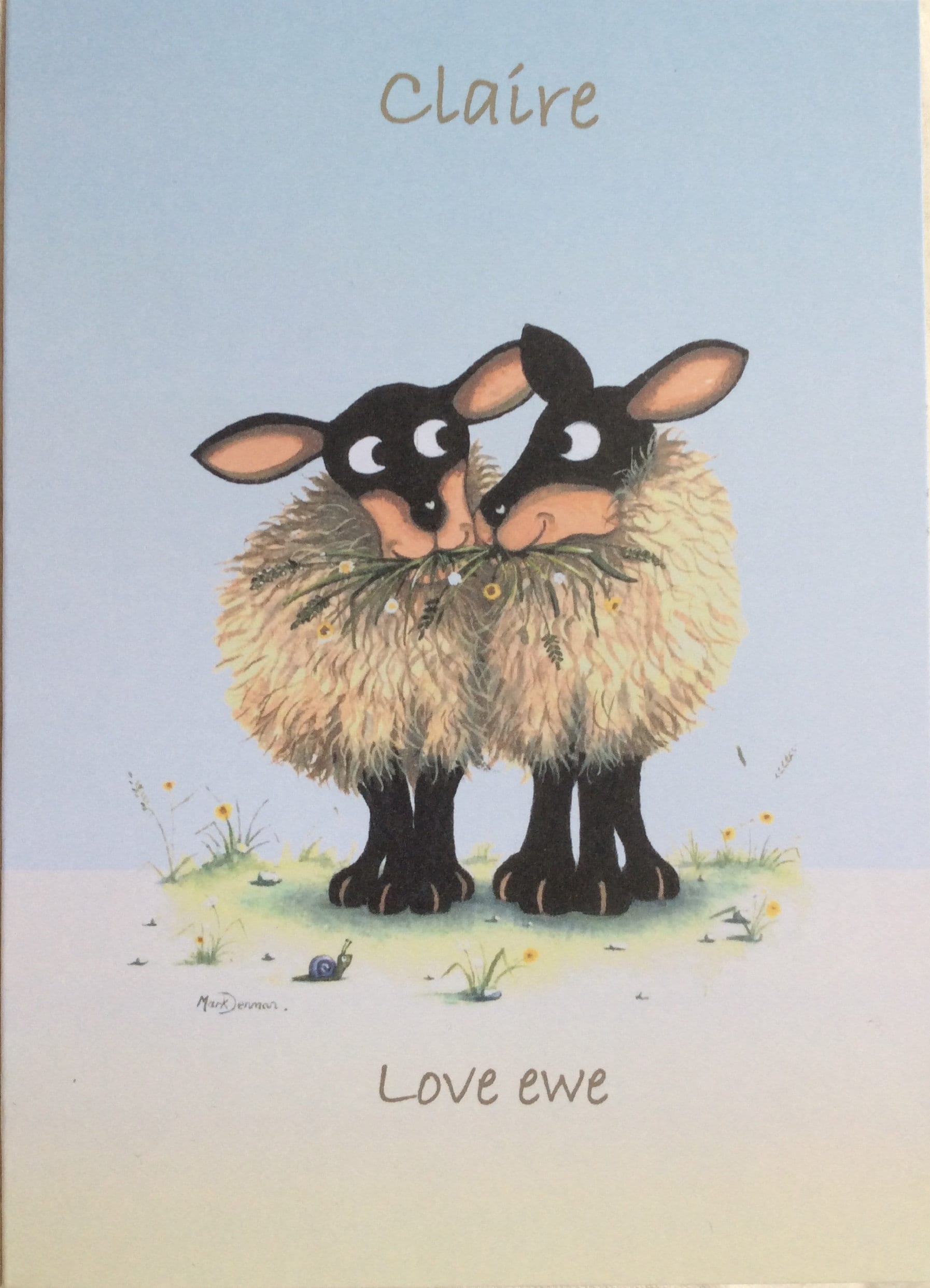 Love Ewe Cute Sheep Greetings Card by UK Artist Mark Denman. Can Also ...