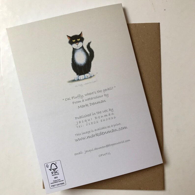 OK Fluffy Where’s the Gerbil Greeting Card by Mark Denman Blank Inside ...