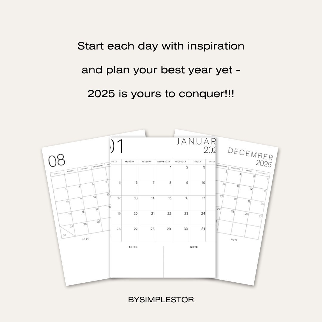 2025 Wall Calendar | 2025 Organizer - Etsy
