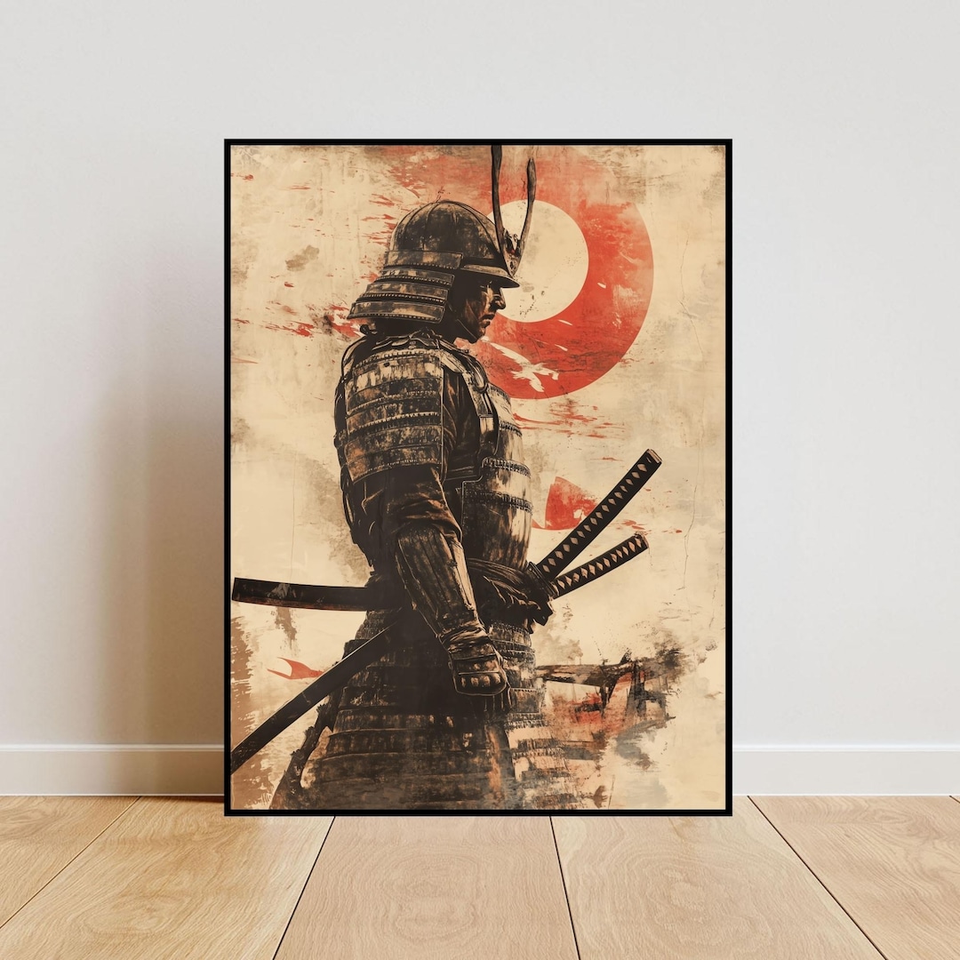 Traditional Japanese Samurai Wall Art –japanese Wall Decor, Samurai ...