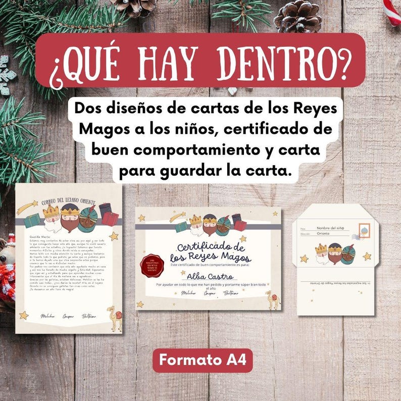 Carta de Reyes Magos Editable, Certificado de Reyes Magos, Regalo de ...