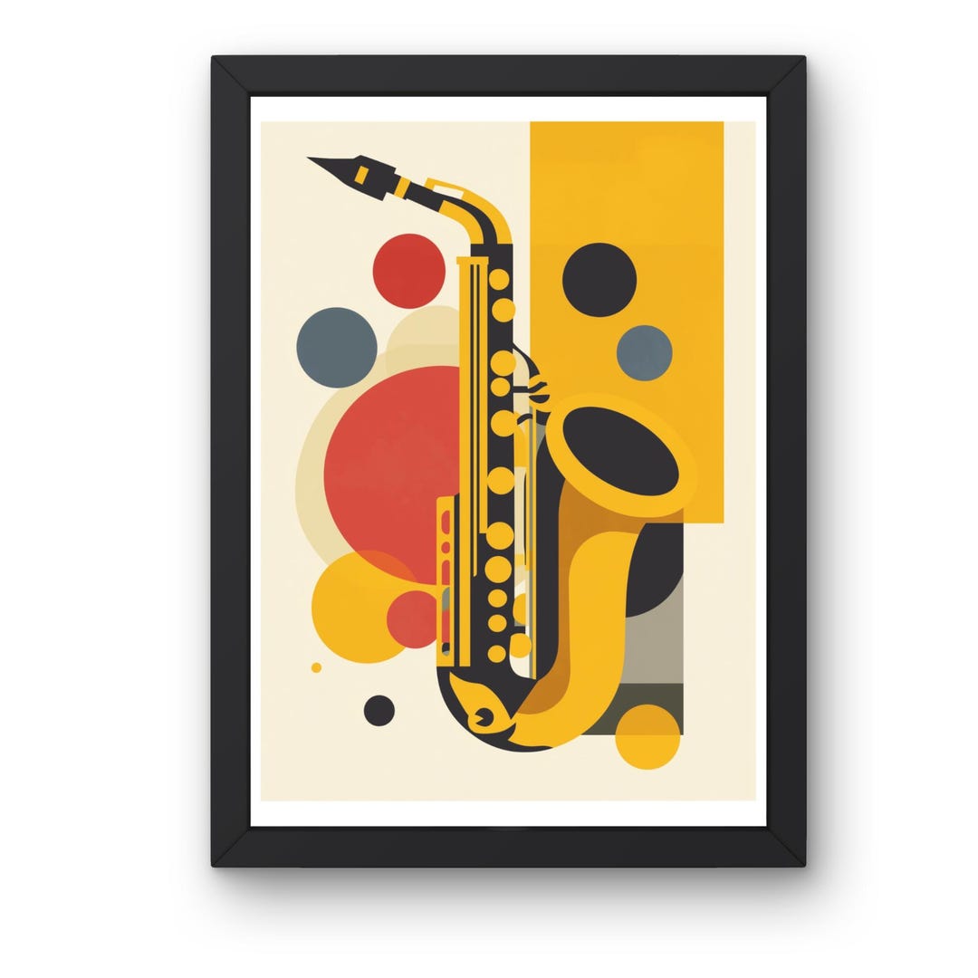 Saxophone Poster, Modern Jazz Inspired Gift for Musician, Music Print ...