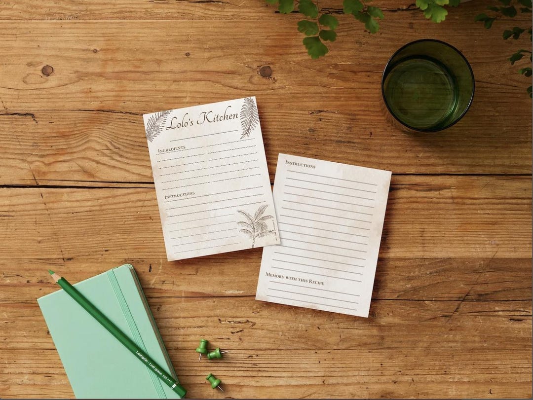 Lolo's Kitchen - Printable Recipe Card - Etsy