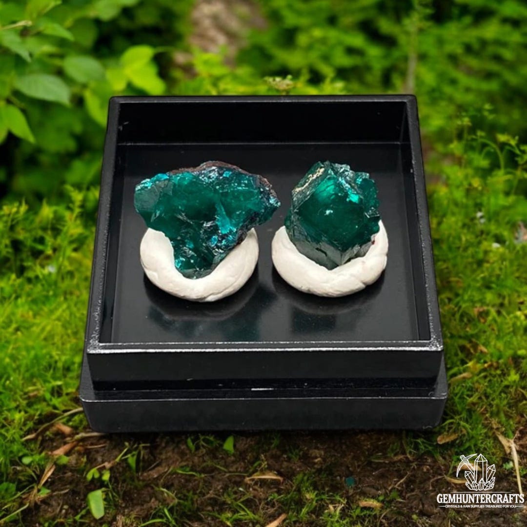 Raw Dioptase Crystal in Gift Box - Natural Green Dioptase Stone, Rare ...