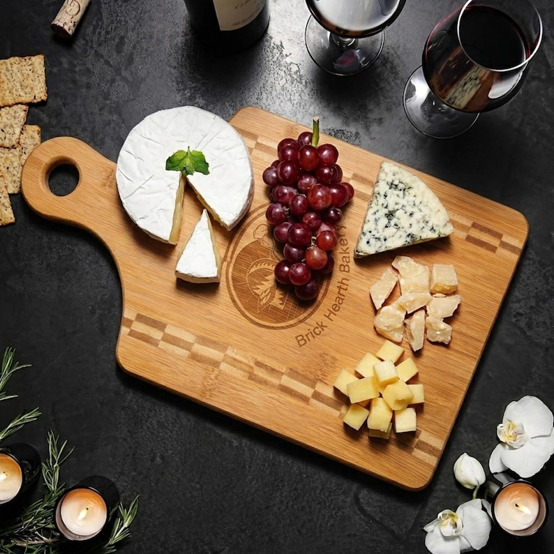 Personalized Bamboo Paddle Cutting Board, Custom Engraved Butcher Block ...