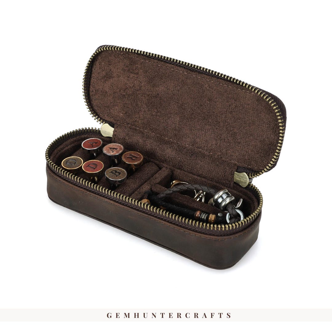 Crazy Horse Leather Jewelry Case for Men – Travel Organizer Box - Etsy