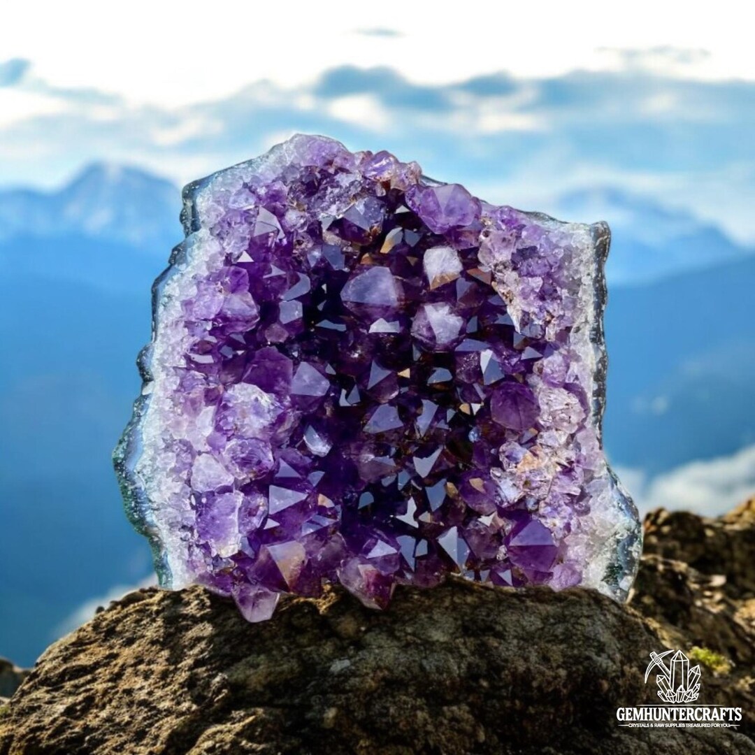 Large Natural Amethyst Cluster: Raw Geode Crystal for Home Decor - Etsy