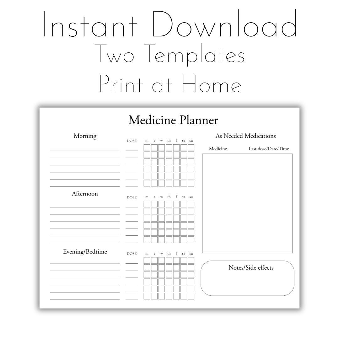 Medication Planner Printable Simple & Organized - Etsy UK