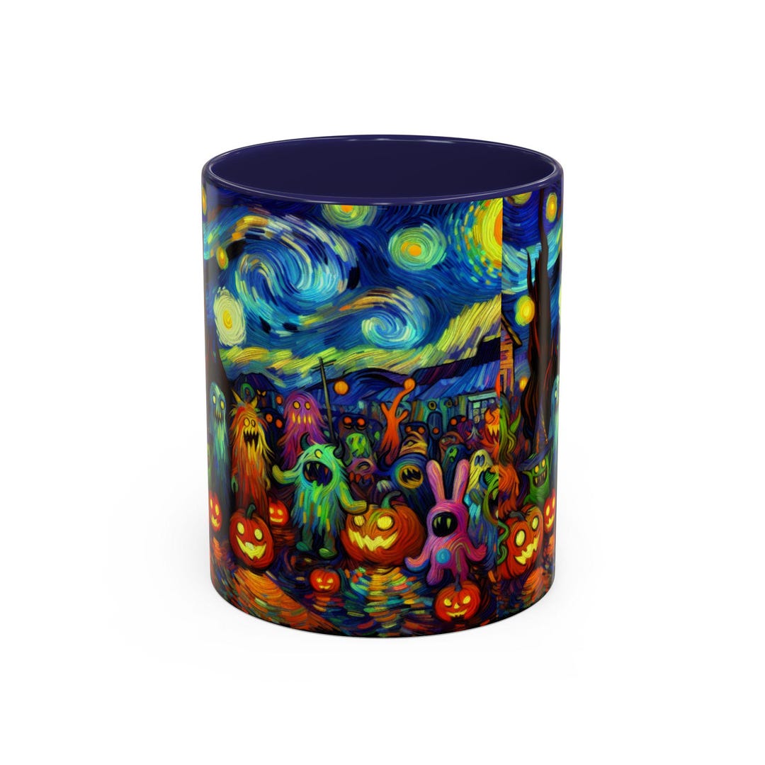 Vincent Van Gogh Starry Night Halloween Coffee Mug, Dark & Vibrant ...