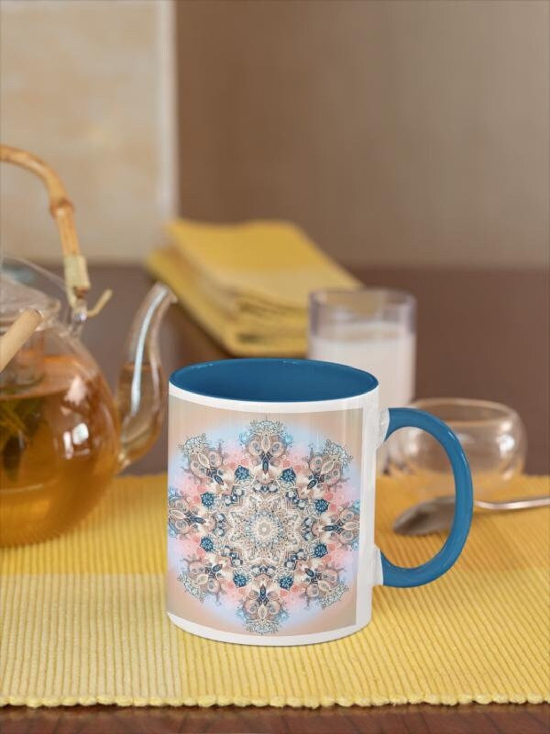 Mug, Bold Snowflake Christmas Ceramic Cup, Holiday Drinkware, Winter ...