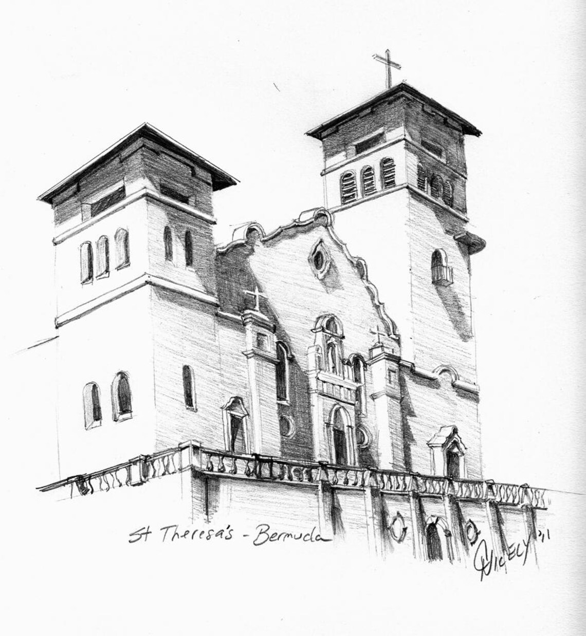 Hand Drawn Church Notecard Set: Pencil & Ink Art of Iconic Churches ...