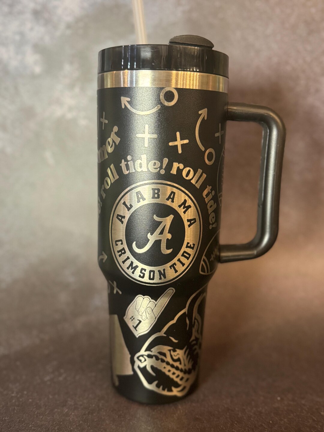 Custom Alabama Football Tumbler - Crimson Tide Travel Mug University of ...