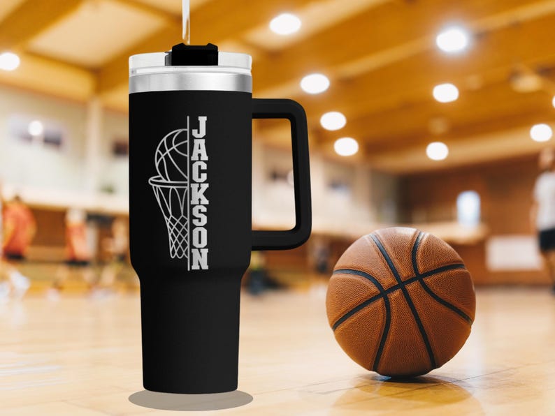 Personalized Basketball Engraved Stanley Tumbler - Custom Name ...