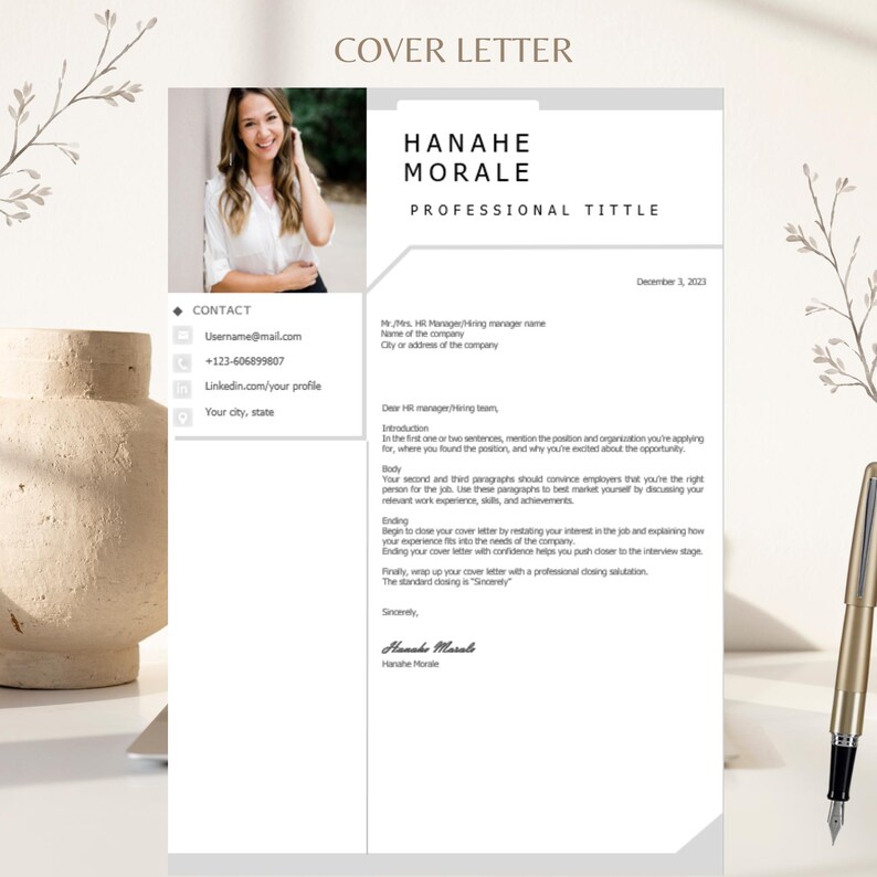 Professional Resume Template | Modern & Elegant CV Design 2024 | 1-2 ...