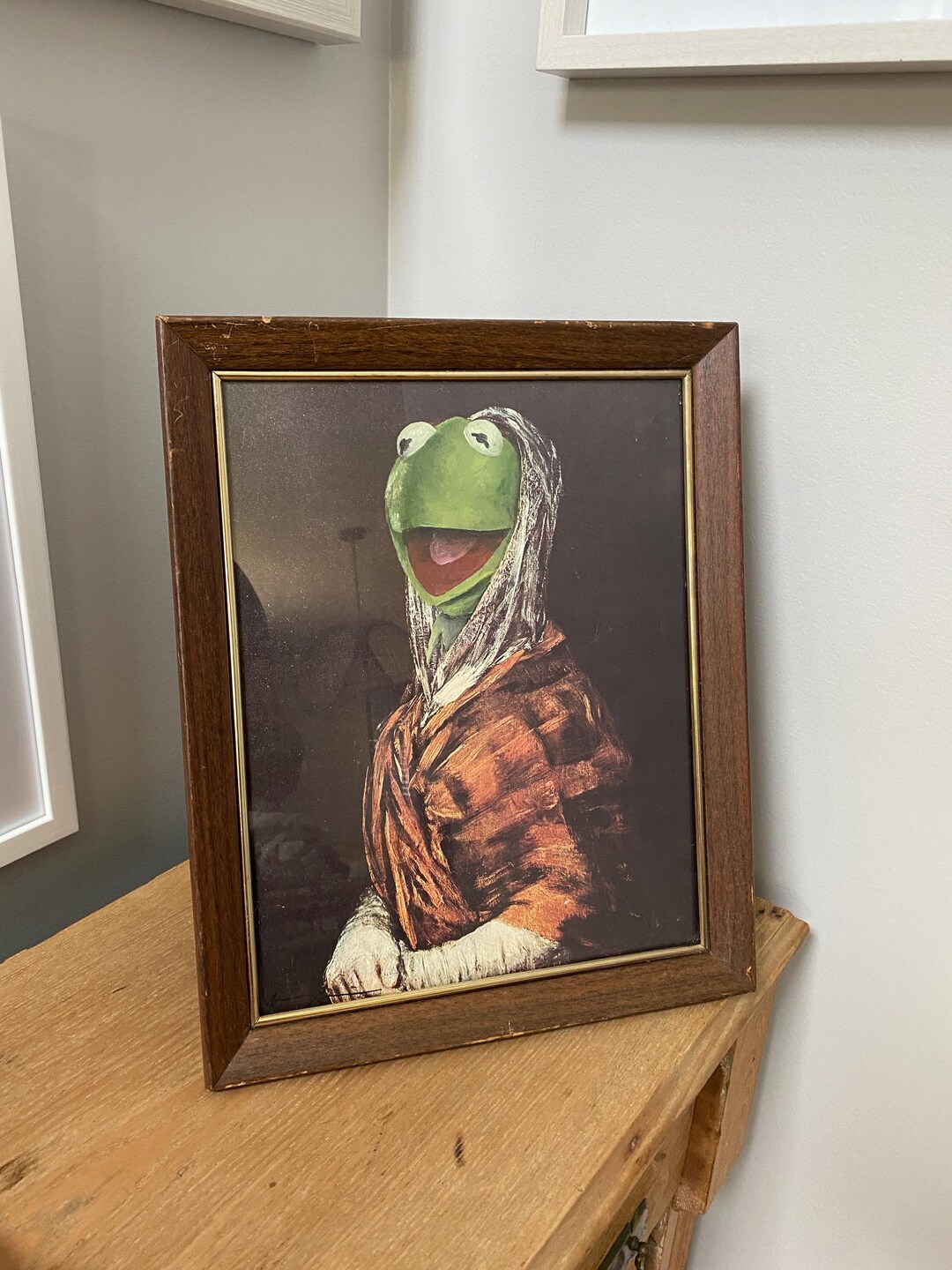 Regal Kermit the Frog Muppets Portrait Upcycled Thrift Store Original ...