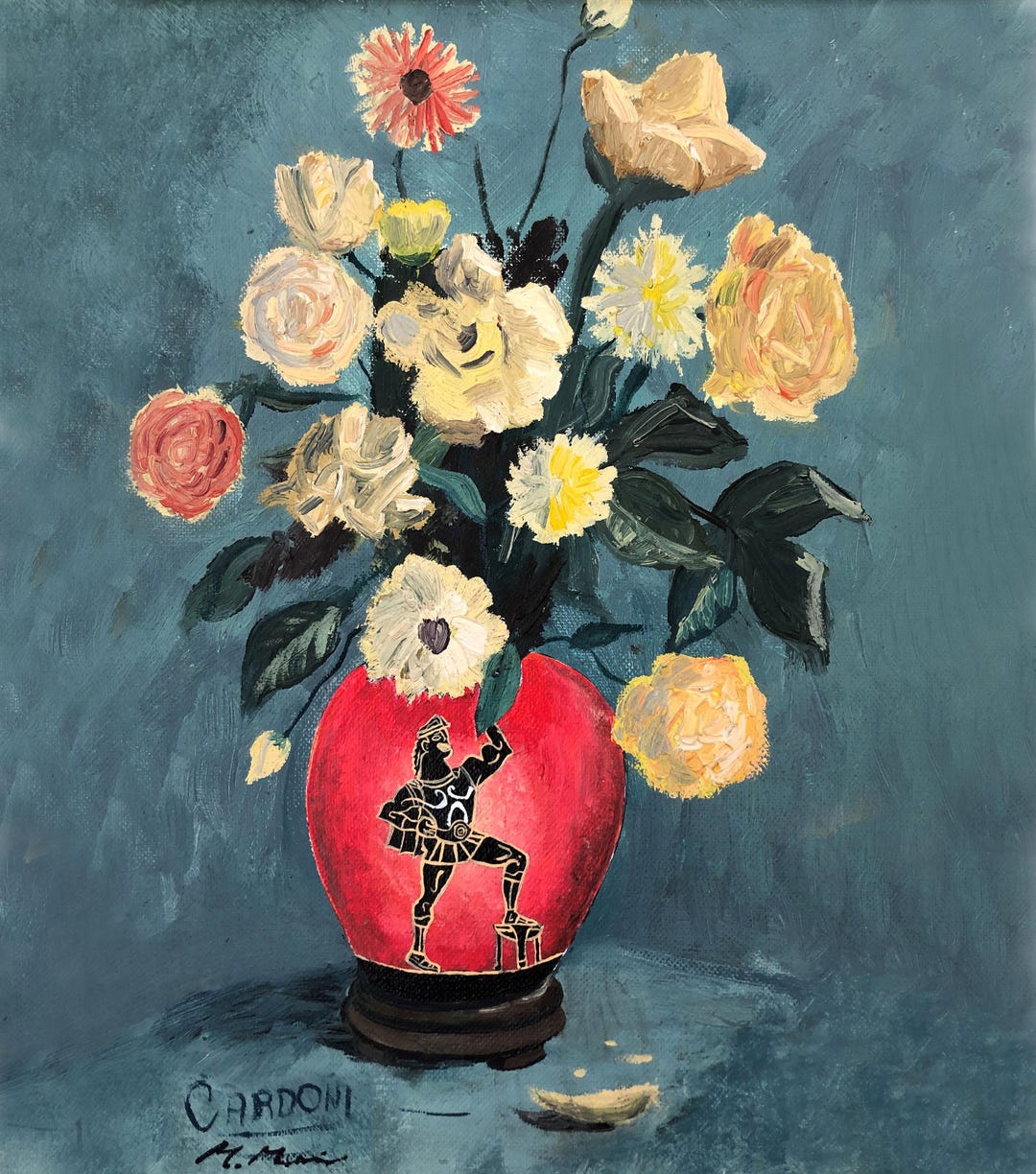 Hercules Vase Upcycled Thrift Store Still Life Painting Fine Art Print ...