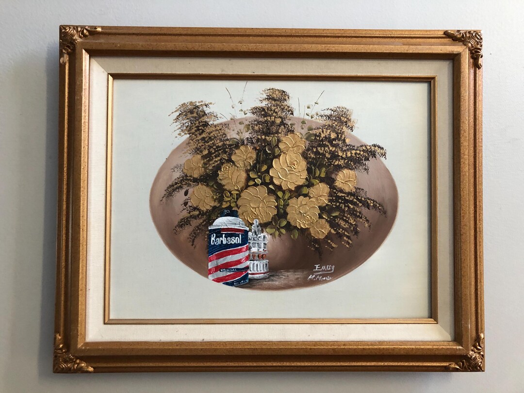 Barbasol DNA Can Canister Upcycled Vintage Floral Still Life GOLD ...