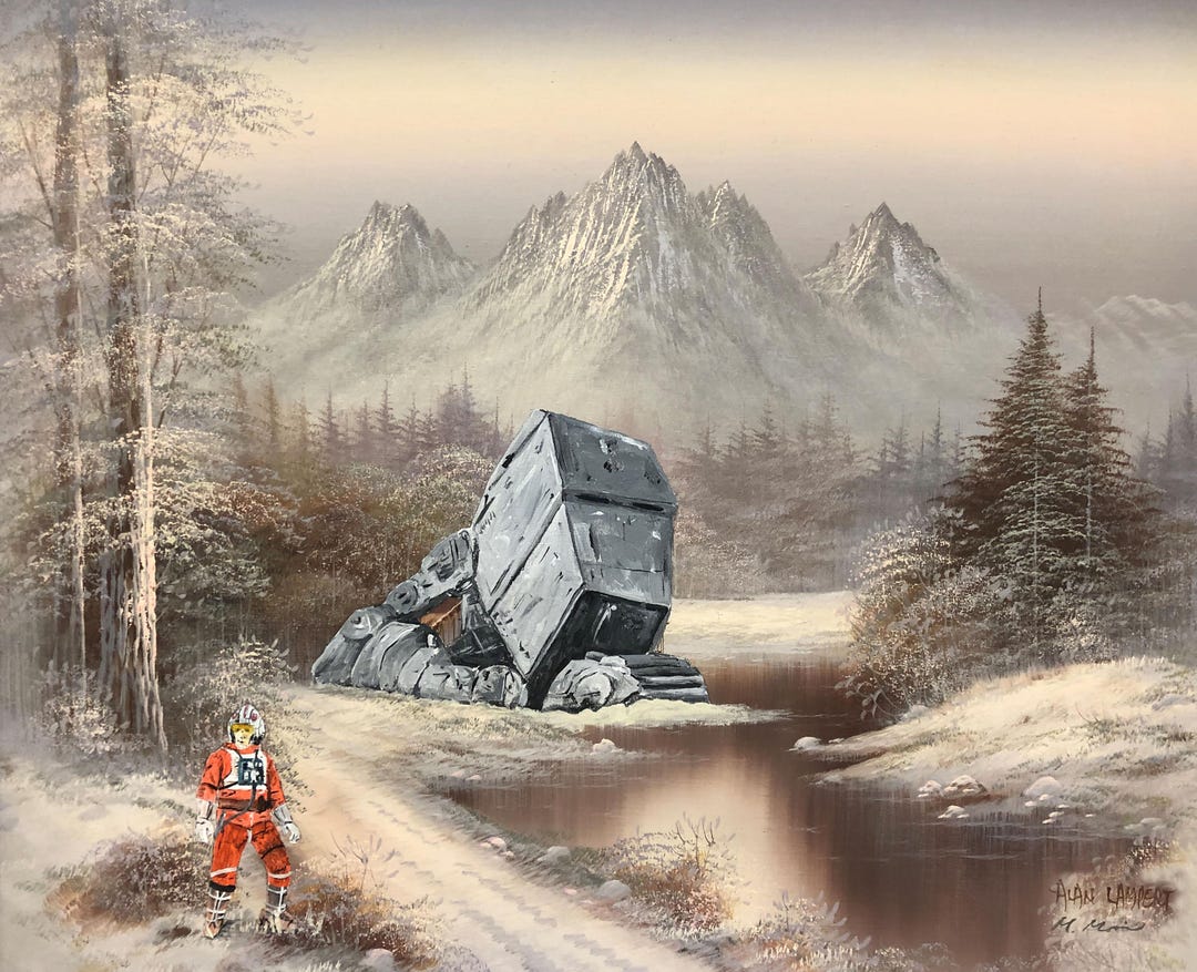 Upcycled Star Wars Art Print: Crashed AT-AT Walker, Hoth Landscape - Etsy