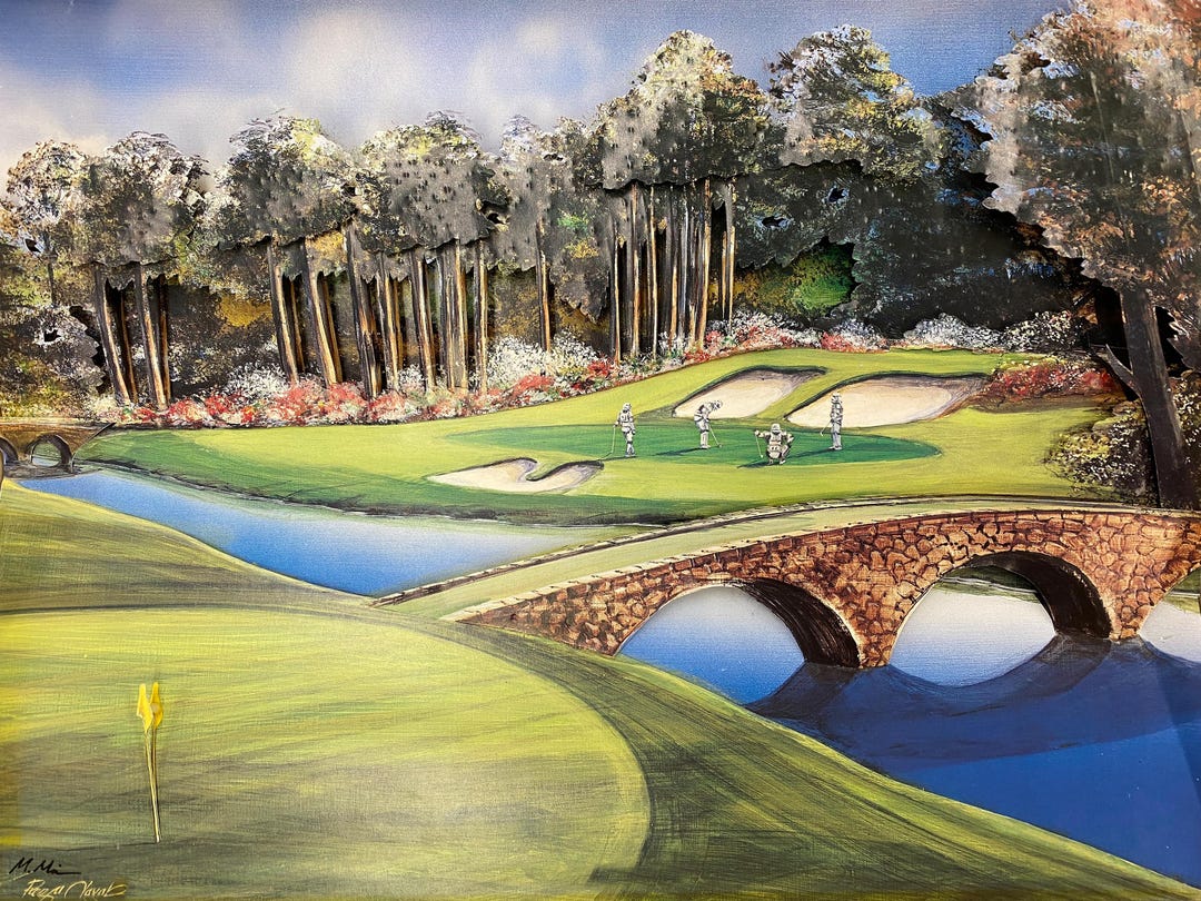 Stormtrooper Golf Art Print: Augusta Star Wars Parody Upcycled Painting ...