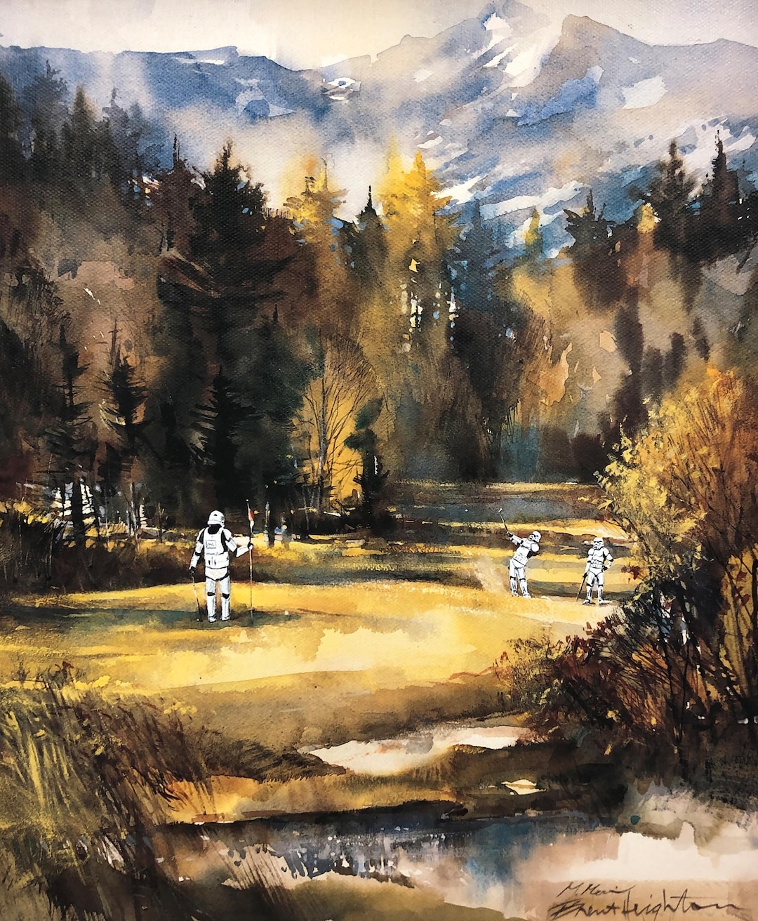 Golfing Stormtroopers Upcycled Thrift Store Painting Star Wars Fine Art ...