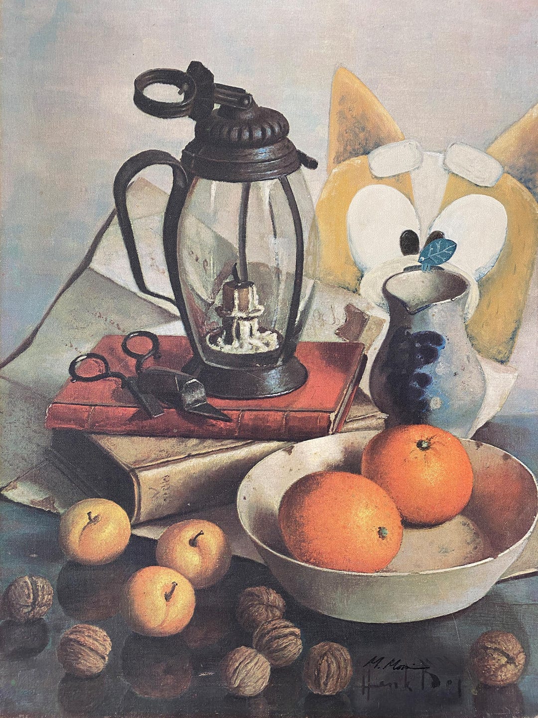 Bluey Bingo Leaf Bug Upcycled Thrift Store Still Life Painting Fine Art ...