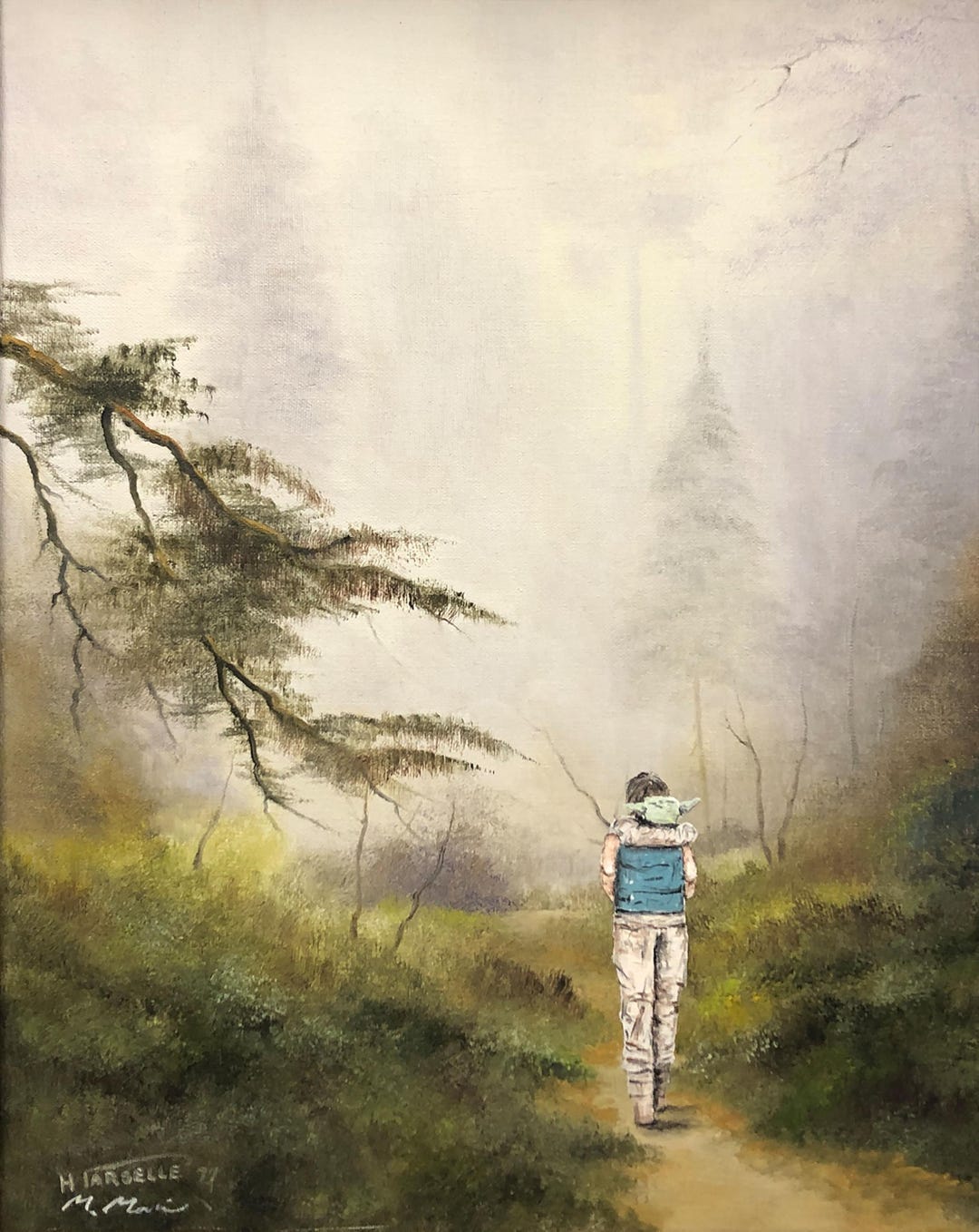 Luke Skywalker Carrying Yoda Backpack Degobah Star Wars Upcycled Thrift ...