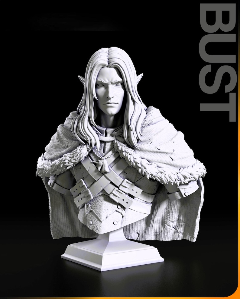 Drizzt STL File + Baldur's Gate Bust 3D Print Anime - Digital Download ...