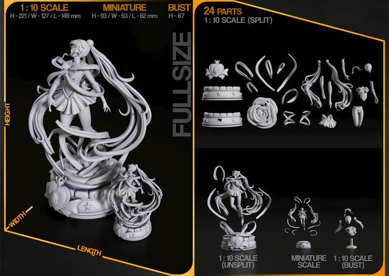 STL File Usagi Bust Sailor Moon 3D Print Anime - Digital Download ...