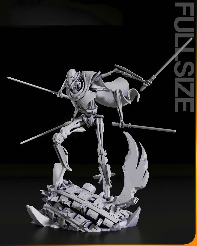 3D STL File of General Grievous + Bust of Star Wars Anime Print ...