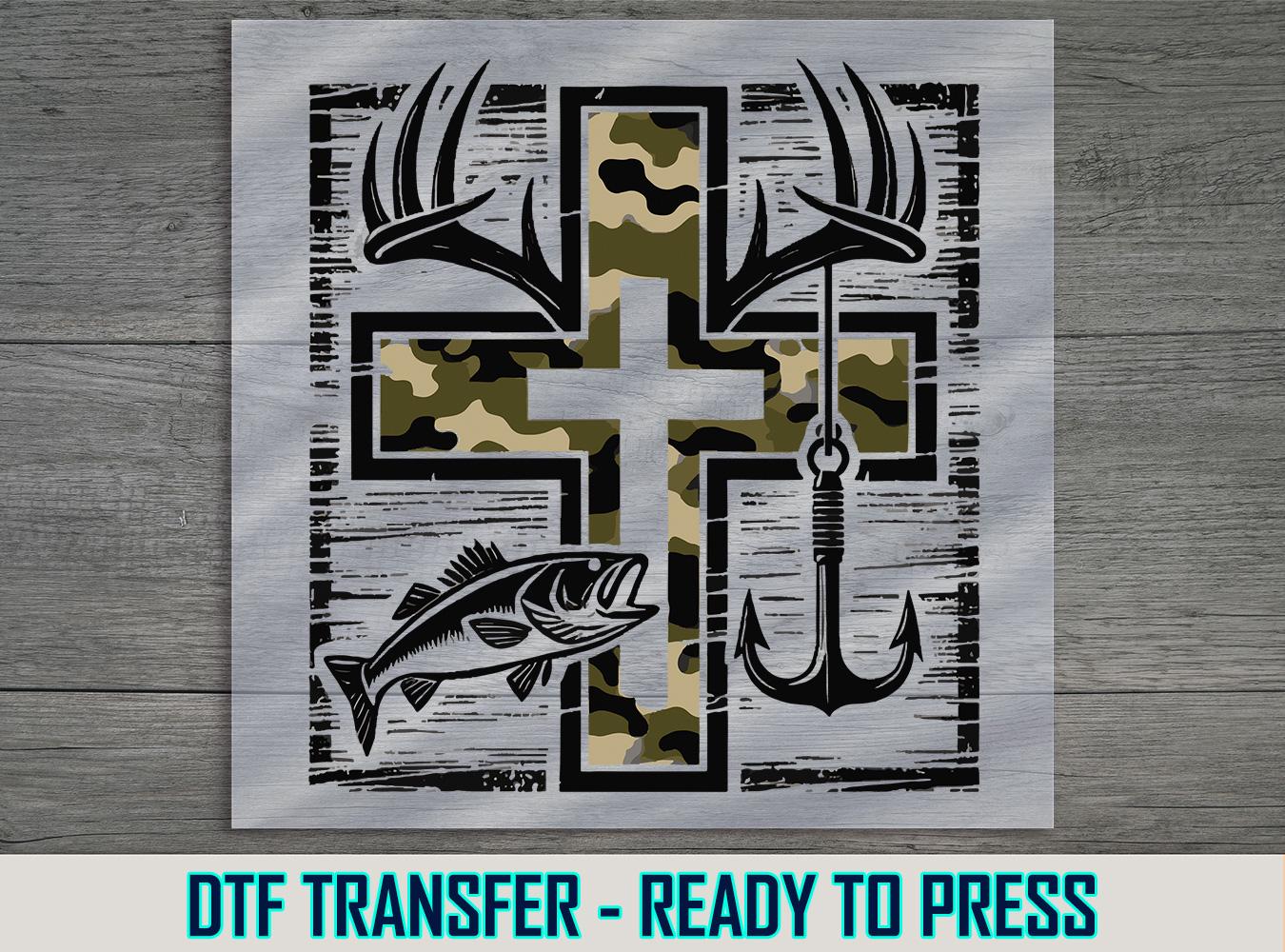 Camo Cross DTF Transfer: Hunting Fishing Design, Ready to Press - Etsy