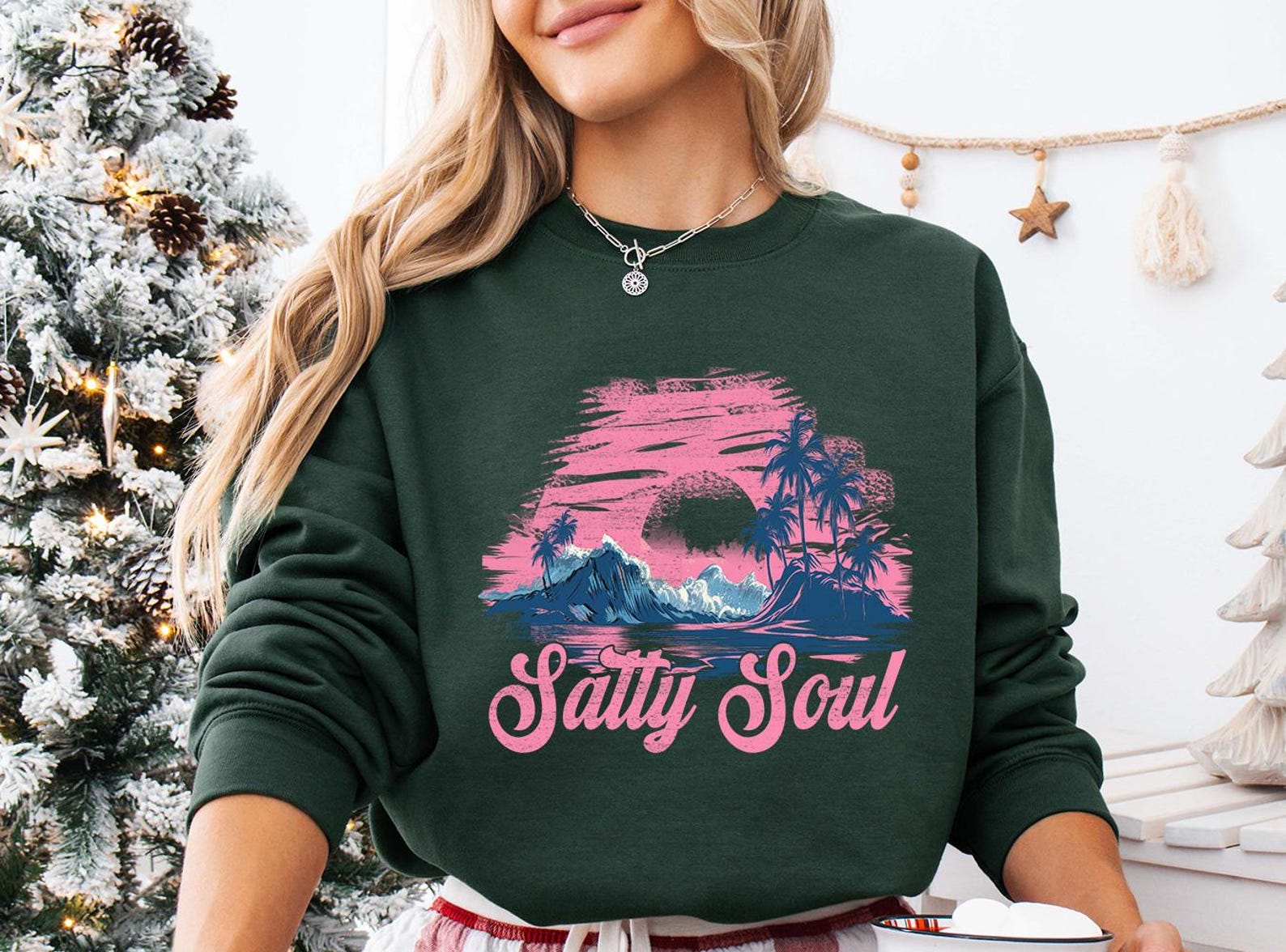 Tropical Island DTF Transfer: Salty Soul Coastal Design - Etsy