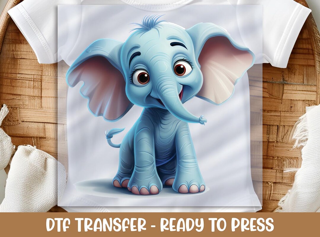 Baby Elephant DTF Transfer, Jungle Animal Iron on Design - Etsy