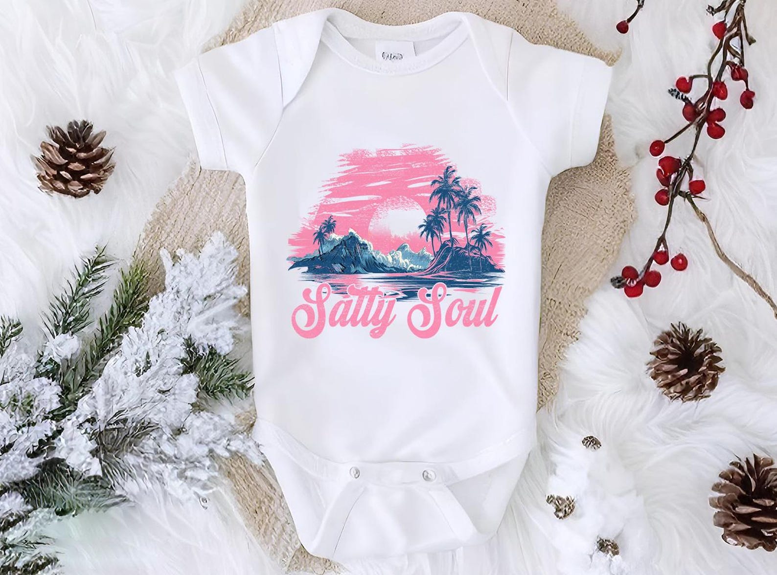 Tropical Island DTF Transfer: Salty Soul Coastal Design - Etsy