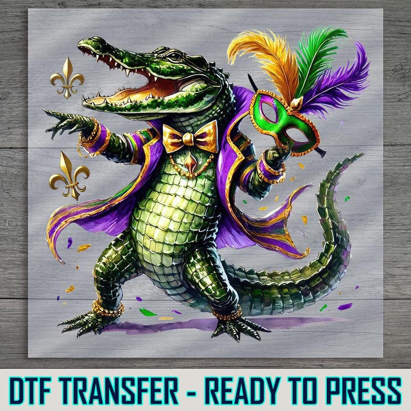 Mardi Gras Alligator Svg - Etsy