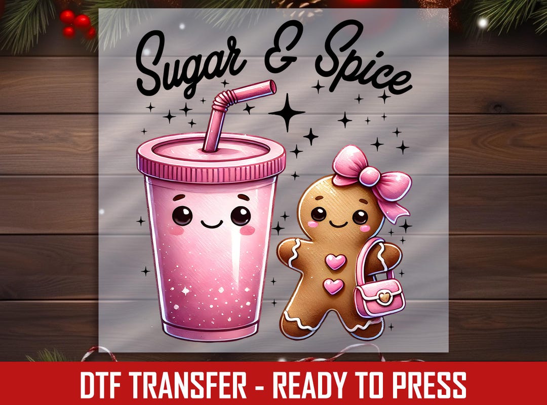 Gingerbread Girl DTF Transfer - Cute Christmas Cookie and Drink Art - Etsy