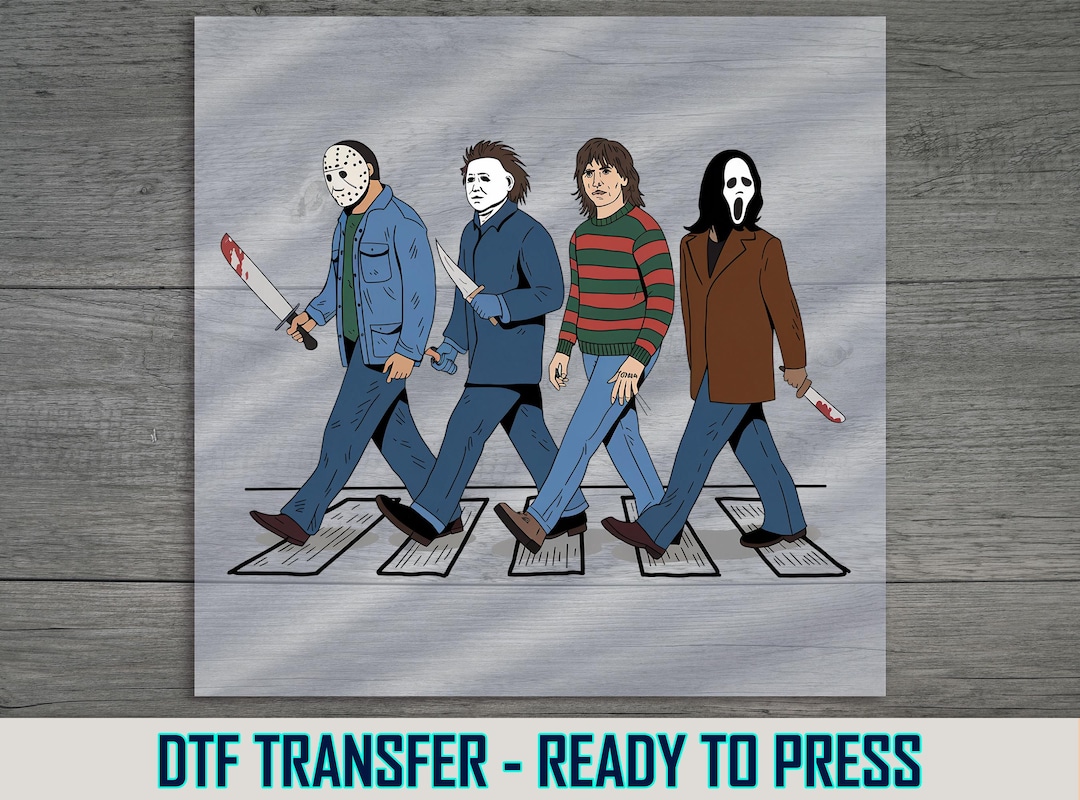 Horror Movie Characters DTF Transfer, Ready to Press Halloween Design ...