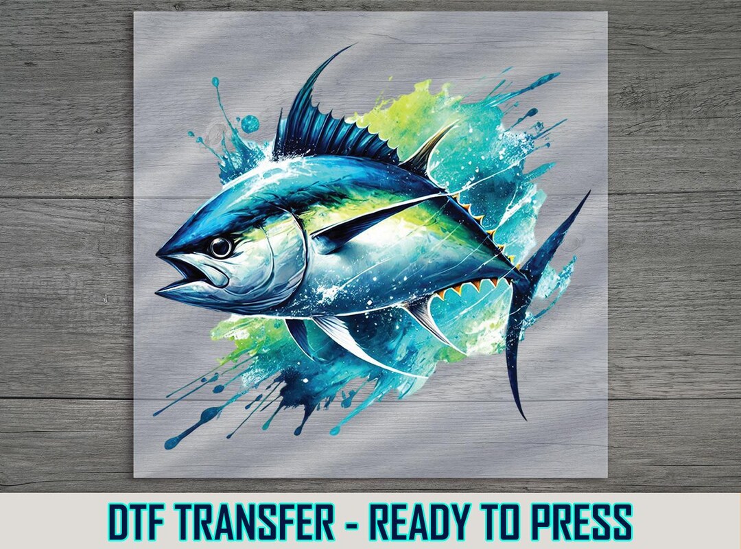 Tuna Fish DTF Transfer: Realistic Ocean Print, Ready to Press - Etsy