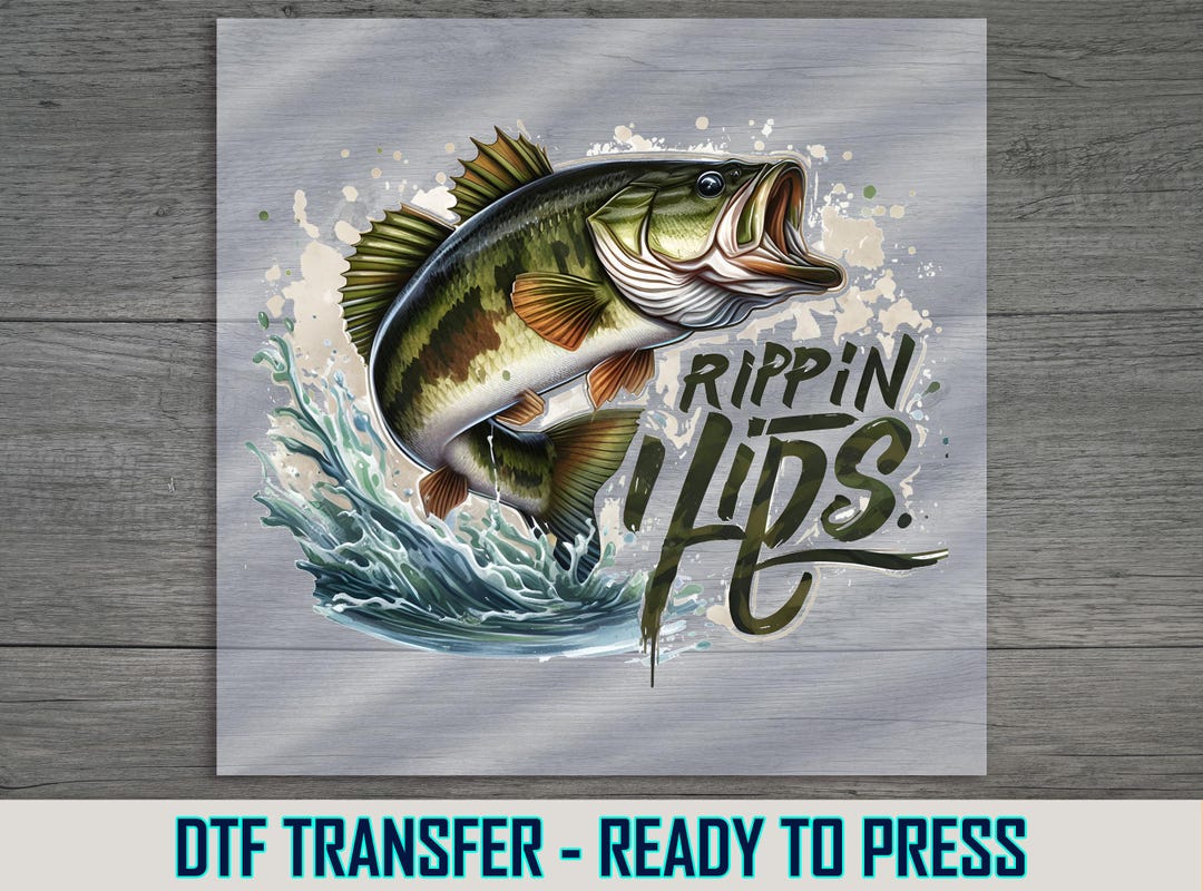 Bass Fishing DTF Transfer: Rippin' Lips Angler Design - Etsy
