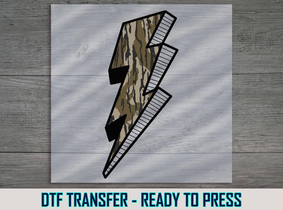 Military Style Lightning Bolt DTF Transfer: Hunting Apparel Design - Etsy