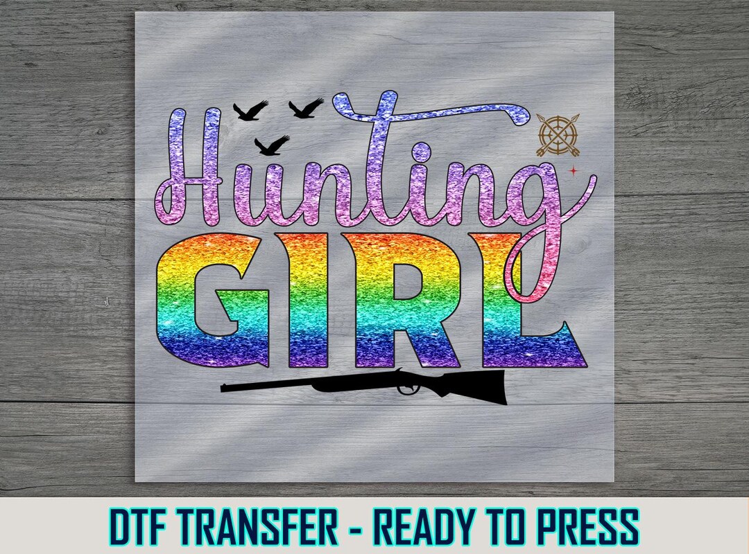 Colorful Hunting Girl DTF Transfer, Rainbow Archery Shirt Print ...