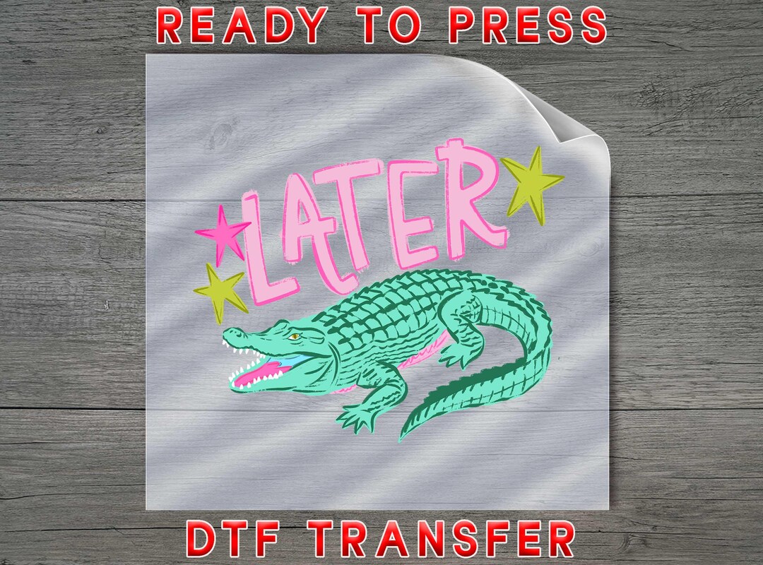 Alligator Later DTF Transfer, Florida Swamp Mascot Crafting Supply ...